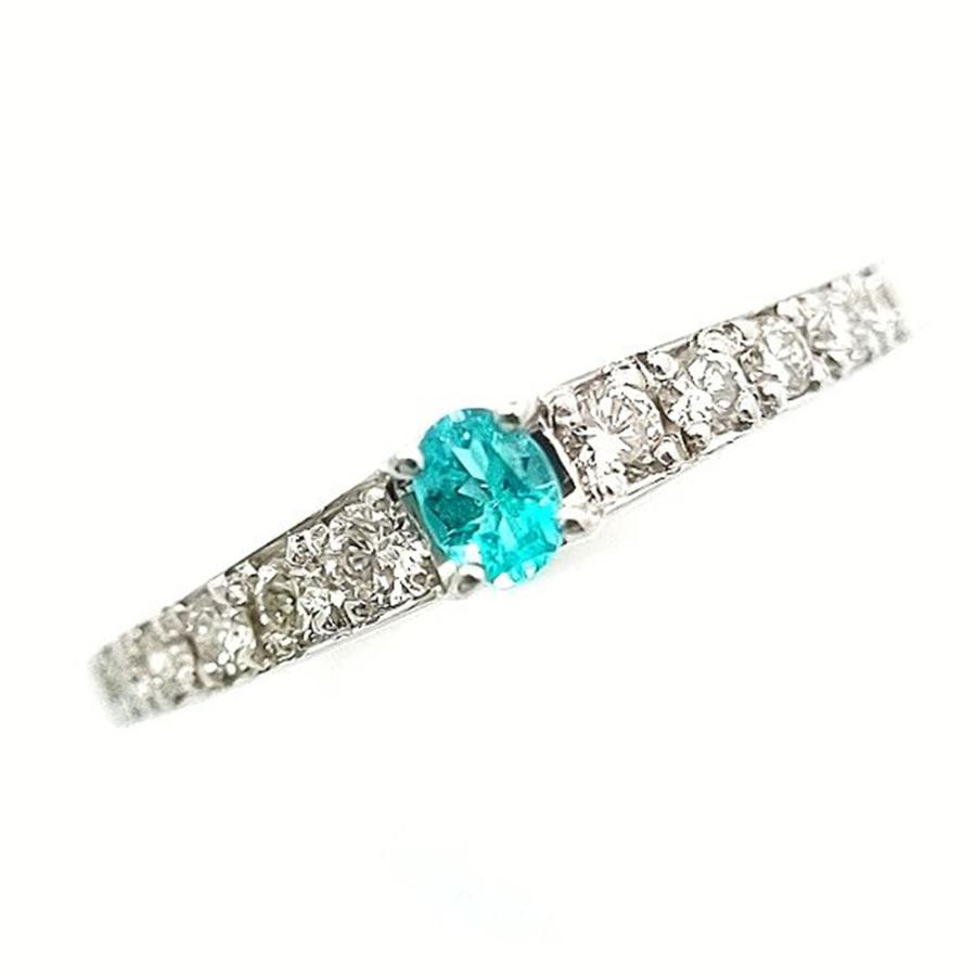 1P・パライバトルマリン・ダイヤモンドリング・指輪/Pt900-3.4g/PT0.08ct/FD:0.2ct/14号/#54/プラチナカラー 翌日配送可/h230303/475292 : リ ...