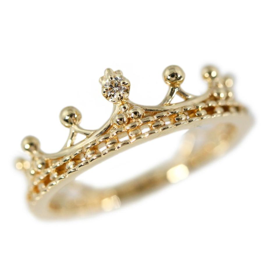 ノジェス ピンキー クラウンモチーフ/王冠 1P・ダイヤモンドリング・指輪/K10YG/1.1g/0.01ct/3号/#43/イエローゴールド/NOJESS/218730 : リファスタ ...