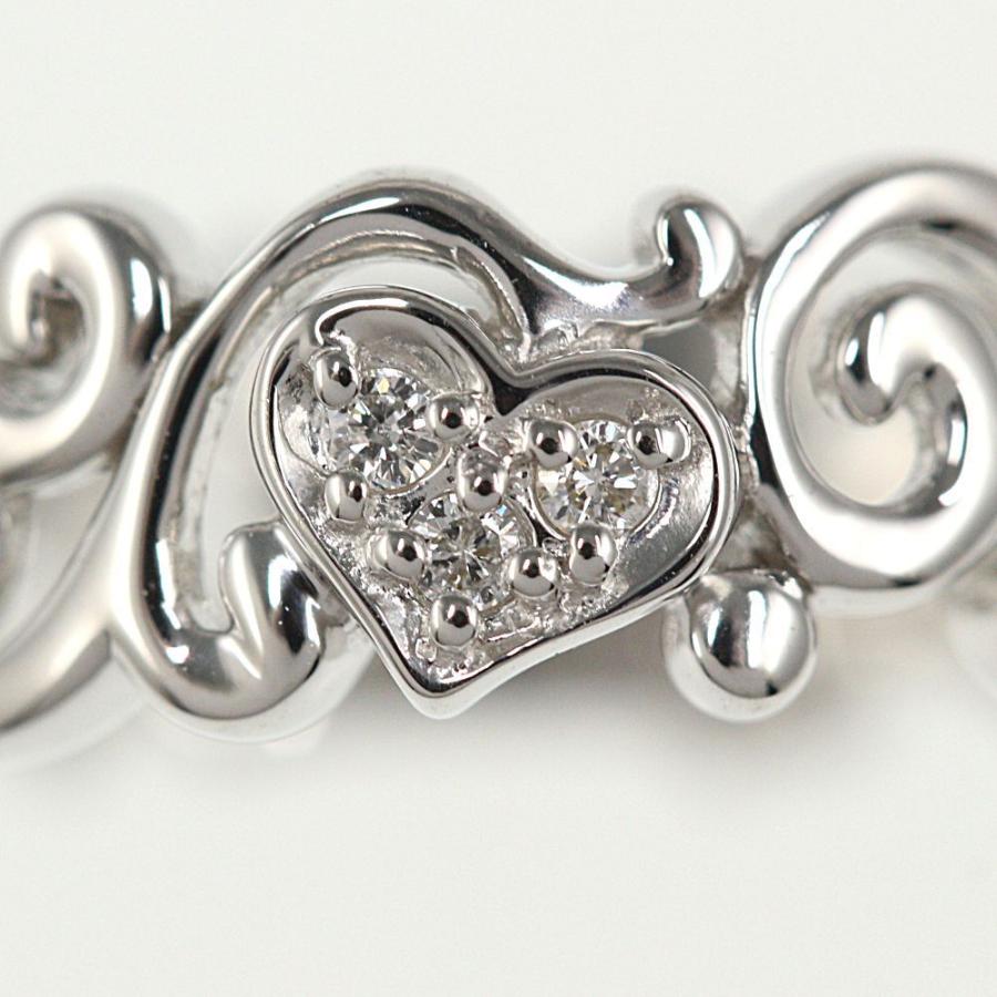 スタージュエリー ハートモチーフ 3P ダイヤモンドリング 指輪 K18WG/750-4.1g/0.03ct/9号/#49/STAR ...