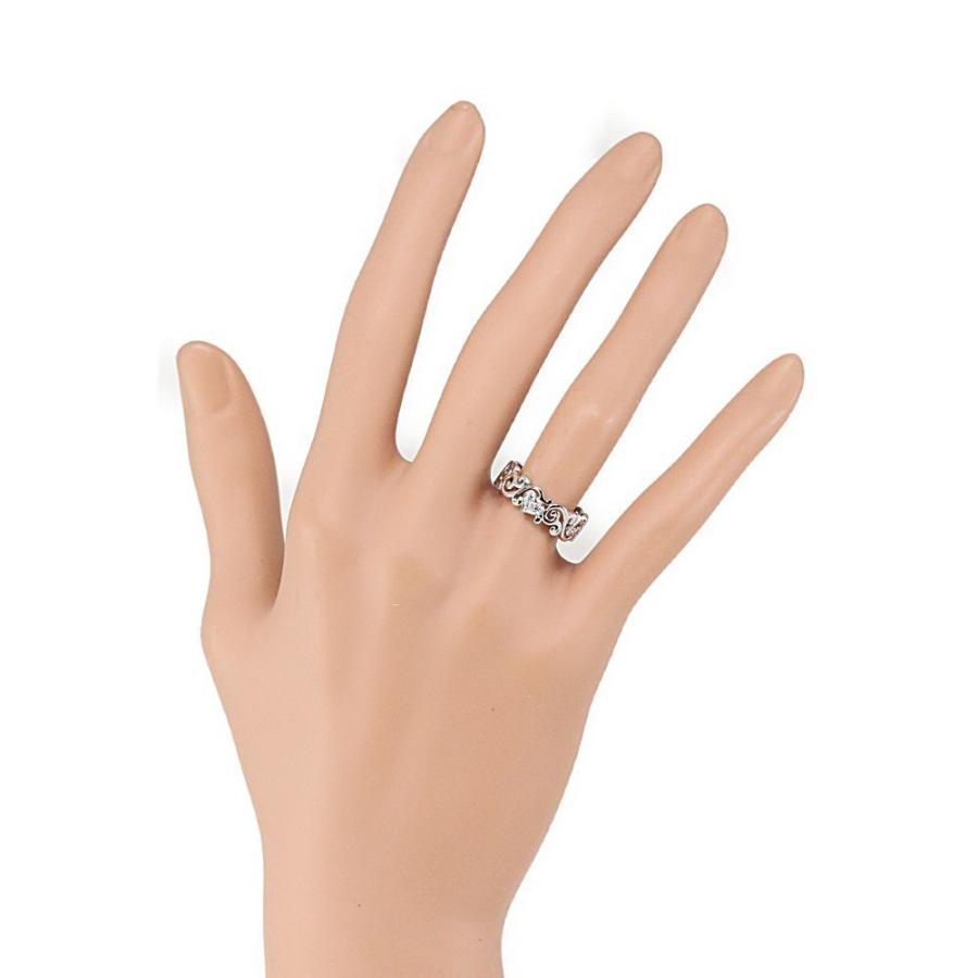 スタージュエリー ハートモチーフ 3P ダイヤモンドリング 指輪 K18WG/750-4.1g/0.03ct/9号/#49/STAR ...