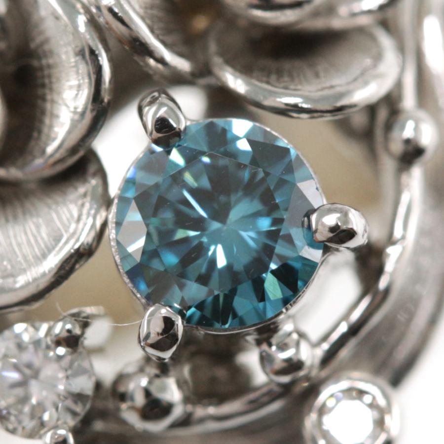 檜佐賢治アトリエ ドオール Fancy Deep Blue ローズ薔薇 ダイヤモンドリング指輪/K18WG/750-8.3g/FD:0 ...