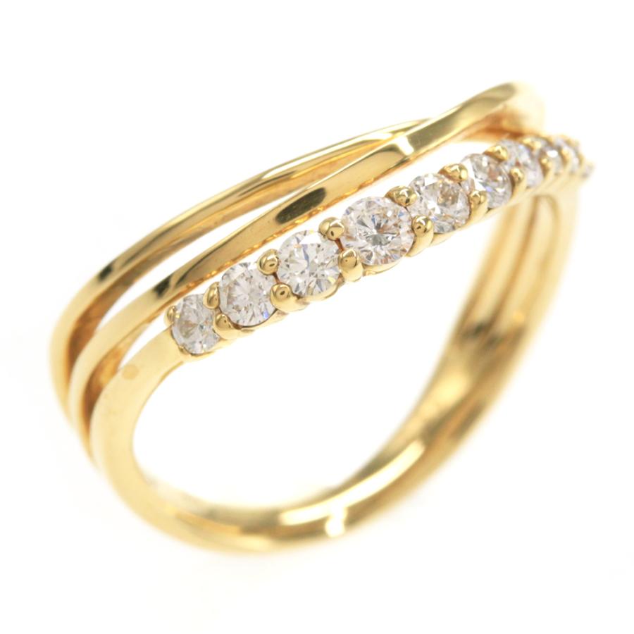 10P・ウェーブデザイン ダイヤモンドリング・指輪/K18YG/750-3.2g/0.3ct/11号/#51/イエローゴールド 翌日配送可/h220809/454142 : リファスタ ...