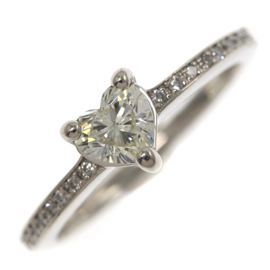 ハートシェイプカット ダイヤモンドリング・指輪/Pt900-3.5g/0.469ct/FD:0.08ct/10.5号/#50.5/プラチナカラー 翌日配送可/h220923/457528 ...