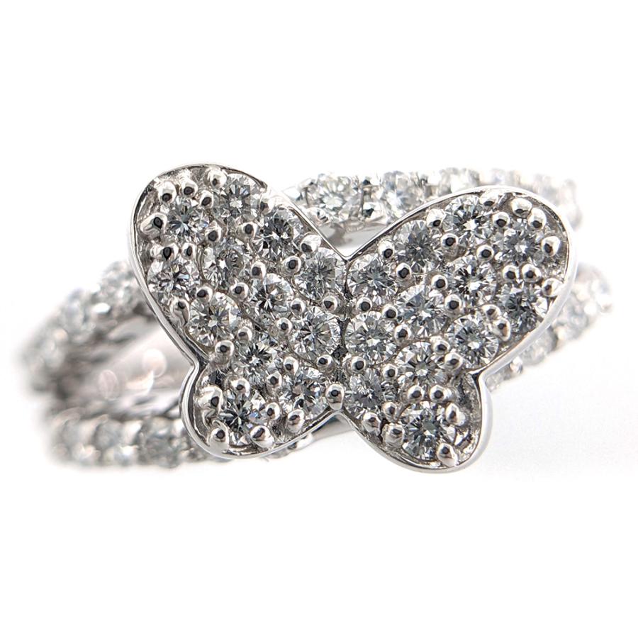 Ponte Vecchio ポンテヴェキオ バタフライモチーフ 46P・ダイヤモンドリング・指輪/K18WG/750-4.6g/0.56ct/7.5号/#47.5/Ponte /h230111 ...