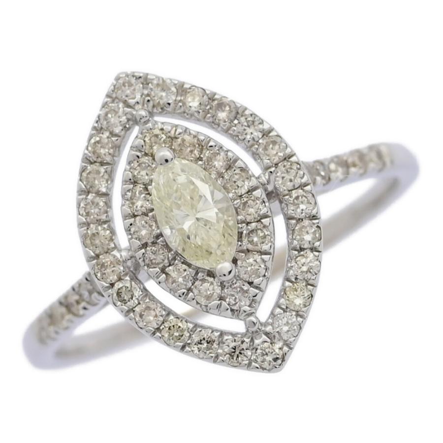 4月 誕生石 1P・マーキース・ダイヤモンドリング・指輪/0.3ct/FD:0.2ct/K18WG/750-2.4g/12号/#52/ホワイトゴールド 翌日配送可/h240613/522093 ...