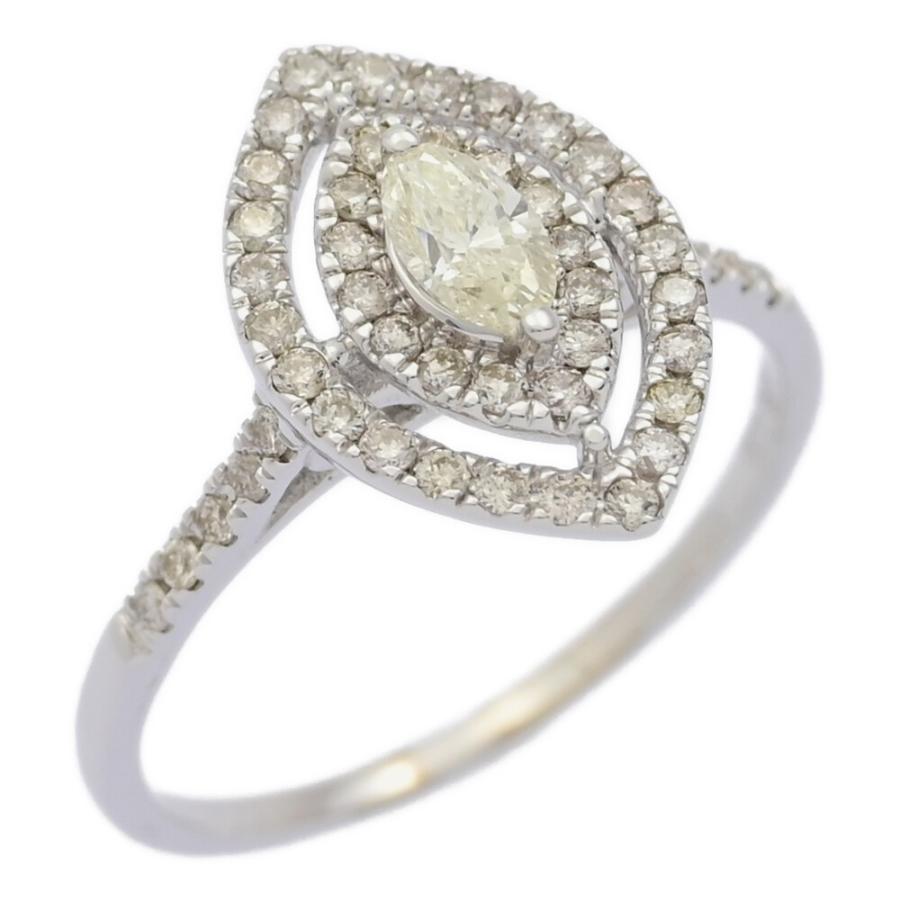 4月 誕生石 1P・マーキース・ダイヤモンドリング・指輪/0.3ct/FD:0.2ct/K18WG/750-2.4g/12号/#52/ホワイトゴールド 翌日配送可/h240613/522093 ...