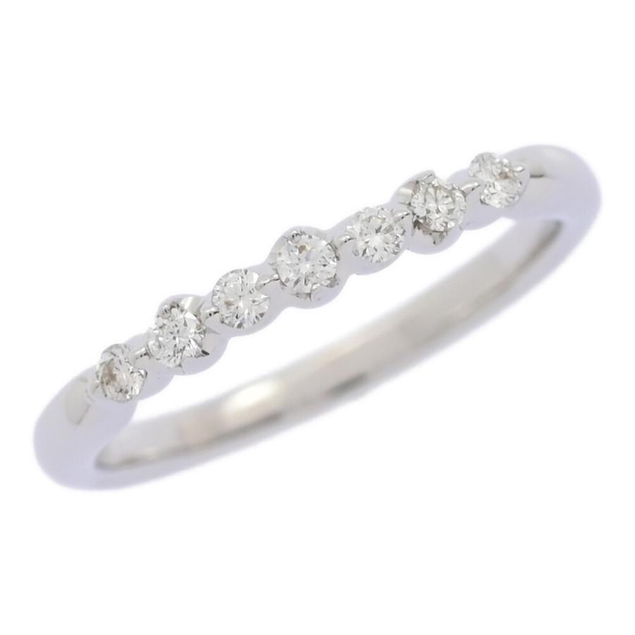 0.1ct/STAR JEWELRY スタージュエリー シンプルライン・4月誕生石 7P・ダイヤモンドリング/K18WG/750-1.8g/5号/#45/B2 /h240704/524411 ...