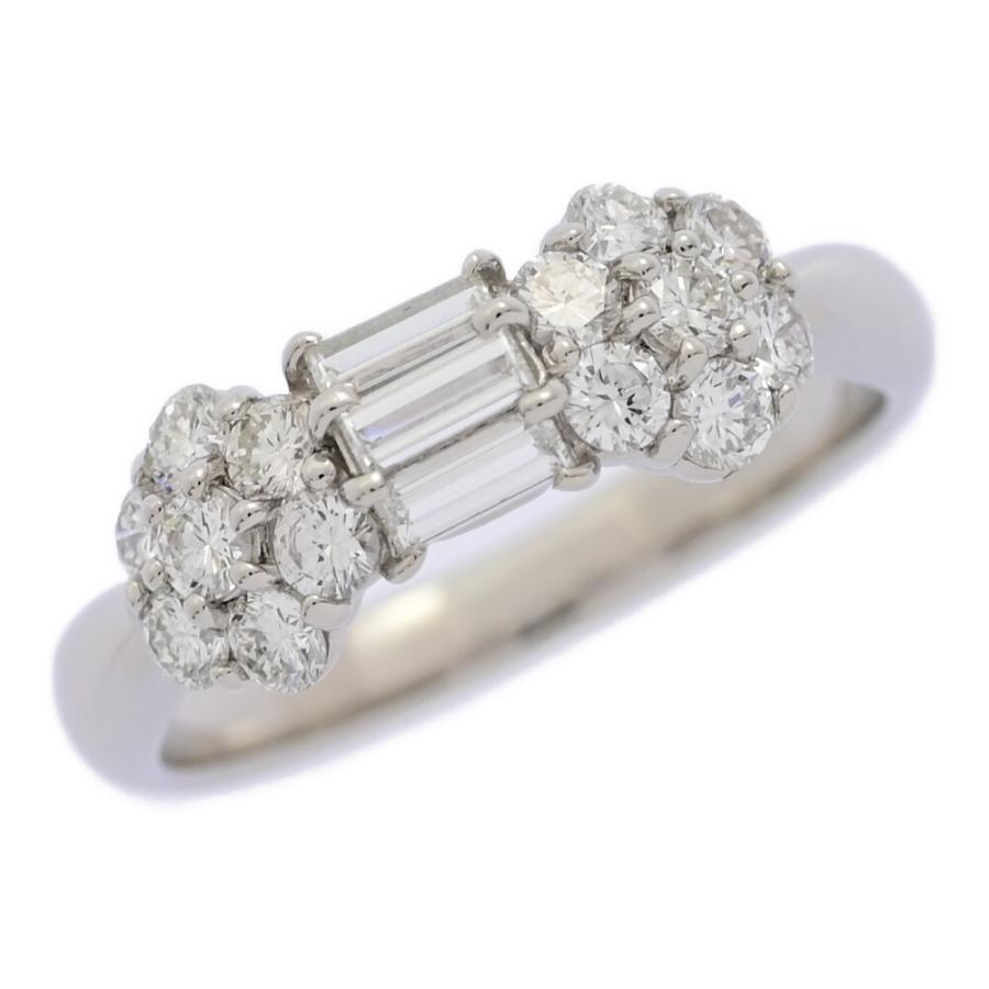 0.77ct/リボンモチーフ ラウンド バケットミックス 17P・ダイヤモンドリング/Pt900-4.6g/10号/#50/バレエコア/プレゼント//h240801/527424 ...