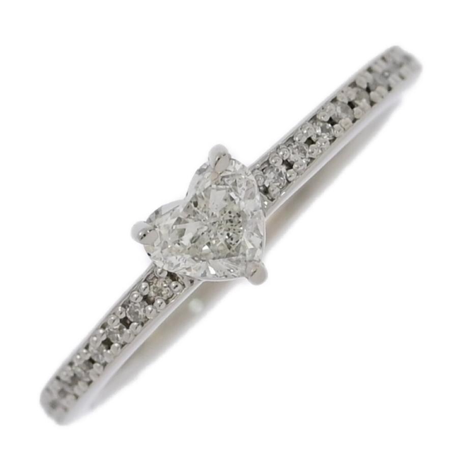 0.294ct/FD:0.08ct/ハートモチーフ ハーフエタニティ セッティング・ダイヤモンド リング・指輪/Pt900-3.1g/10号/#50/h250108/543456 : リファス ...