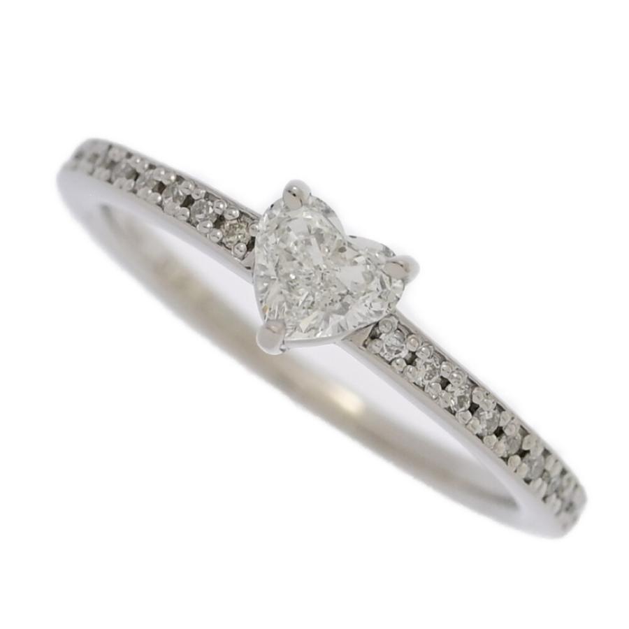 0.294ct/FD:0.08ct/ハートモチーフ ハーフエタニティ セッティング・ダイヤモンド リング・指輪/Pt900-3.1g/10号/#50/h250108/543456 : リファス ...