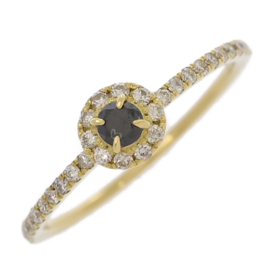 0.1ct/FD:0.2ct/1ハーフエタニティセッティング・ブラック・ダイヤモンド・リング・指輪/K18YG/750-1.3g/2.5号/#52.5/h250130/547134 : リ ...