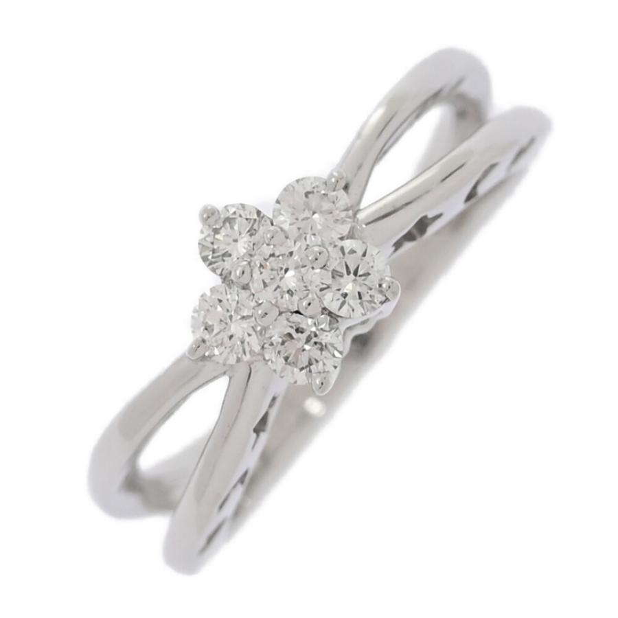 Ponte Vecchio 0.3ct/Ponte ポンテヴェキオ スターモチーフ・4月誕生石 6P・ダイヤモンドリング・指輪/K18WG/750-3.4g/7号/#47/h250306 ...