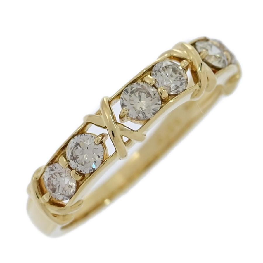 0.5ct/Milluflora ミルフローラ 4月誕生石 6P・ダイヤモンド リング・指輪/K18YG/750-2.3gg/9号/#49 ...