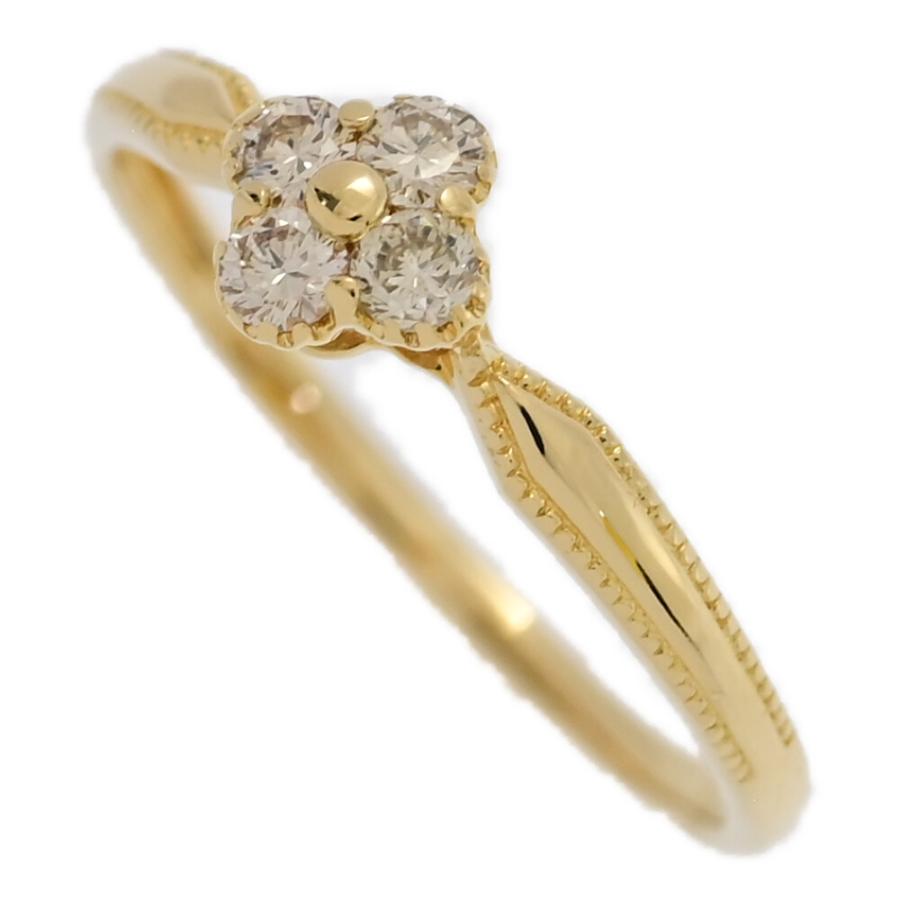 0.17ct/フラワーモチーフ 4P・ダイヤモンド リング・指輪/K18YG/750-1.3g/13号/#53/イエローゴールド/プレゼント/記念日/h250319/550875 : リファス ...