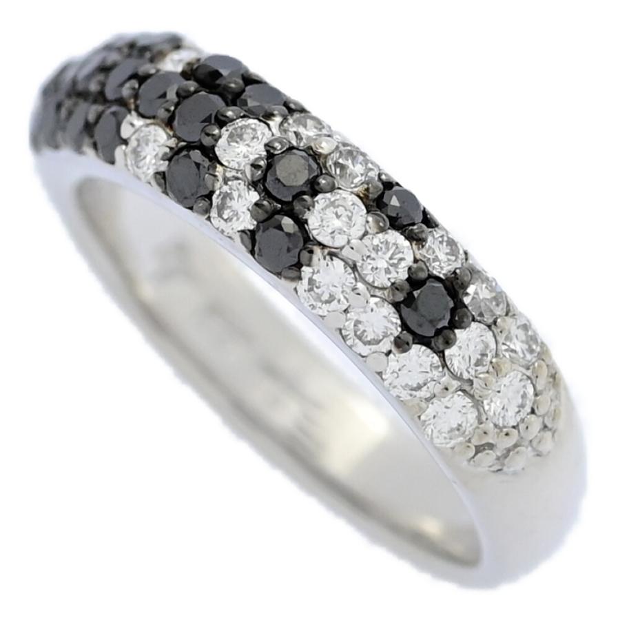 Ponte Vecchio 0.29ct/FD:0.18ct/Ponte ポンテヴェキオ ピンキー・ブラックダイヤモンド ダイヤモンド リング/K18WG/750-3.1g/2号 ...