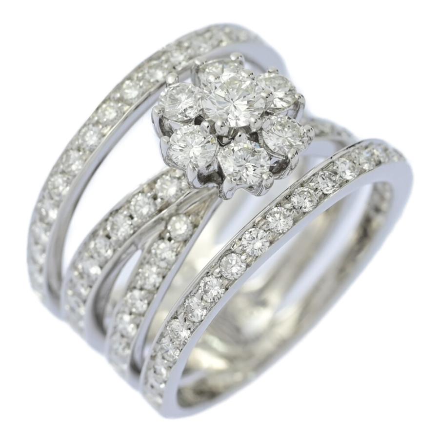 Ponte Vecchio 1.66ct/Ponte ポンテヴェキオ 79P・フラワーモチーフ ダイヤモンドリング・指輪/WG/750-10.4g/12号/#52/プレゼント/h250626 ...