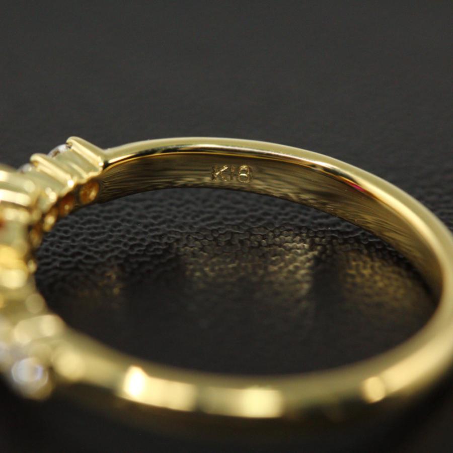 クォーターエタニティセッティング 1P ルビー ダイヤモンドリング 指輪/K18YG/750-2.4g/RU0.26ct/FD:0.17ct/8号/#48 /RF5/h210324 ...