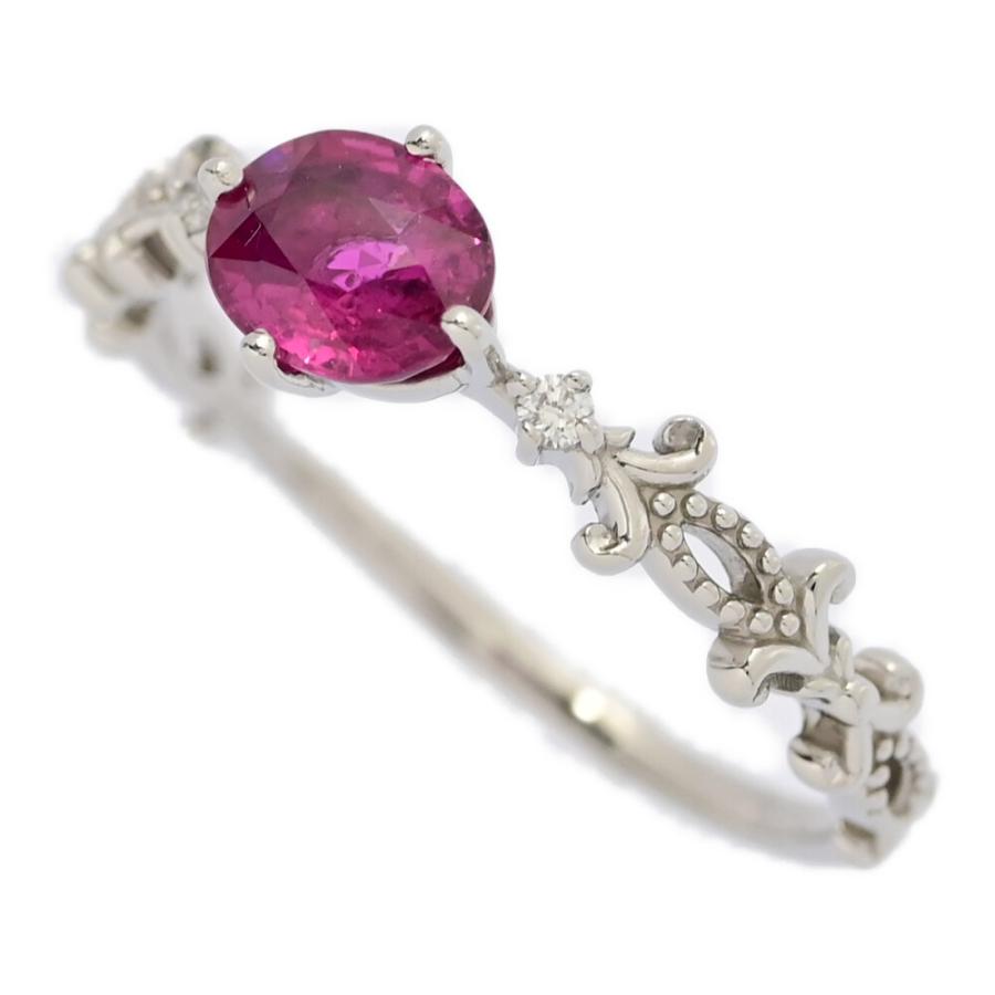 RU0.79ct/FD:0.03ct/ルビー・ダイヤモンド リング・指輪/Pt900-2.6g/16号/#56/プラチナ/プレゼント/記念日/h250529/558155 : リファスタ ...