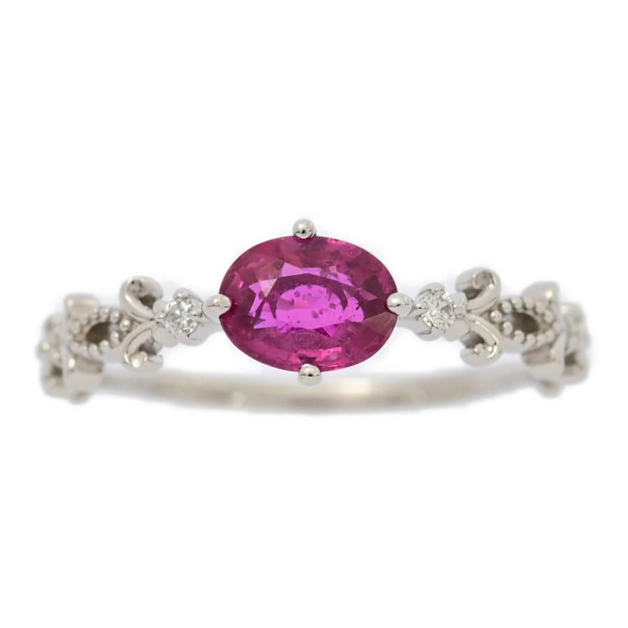 RU0.79ct/FD:0.03ct/ルビー・ダイヤモンド リング・指輪/Pt900-2.6g/16号/#56/プラチナ/プレゼント/記念日/h250529/558155 : リファスタ ...