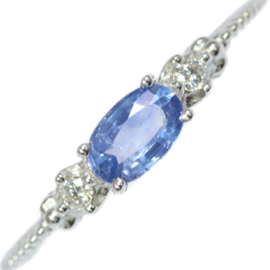 3P・サファイア・ダイヤモンドリング・指輪/K18WG/750-1.6g/SA0.31ct/FD:0.03ct/7号/#47/ホワイトゴールド/ブルー 翌日配送可/h230729/489817 ...