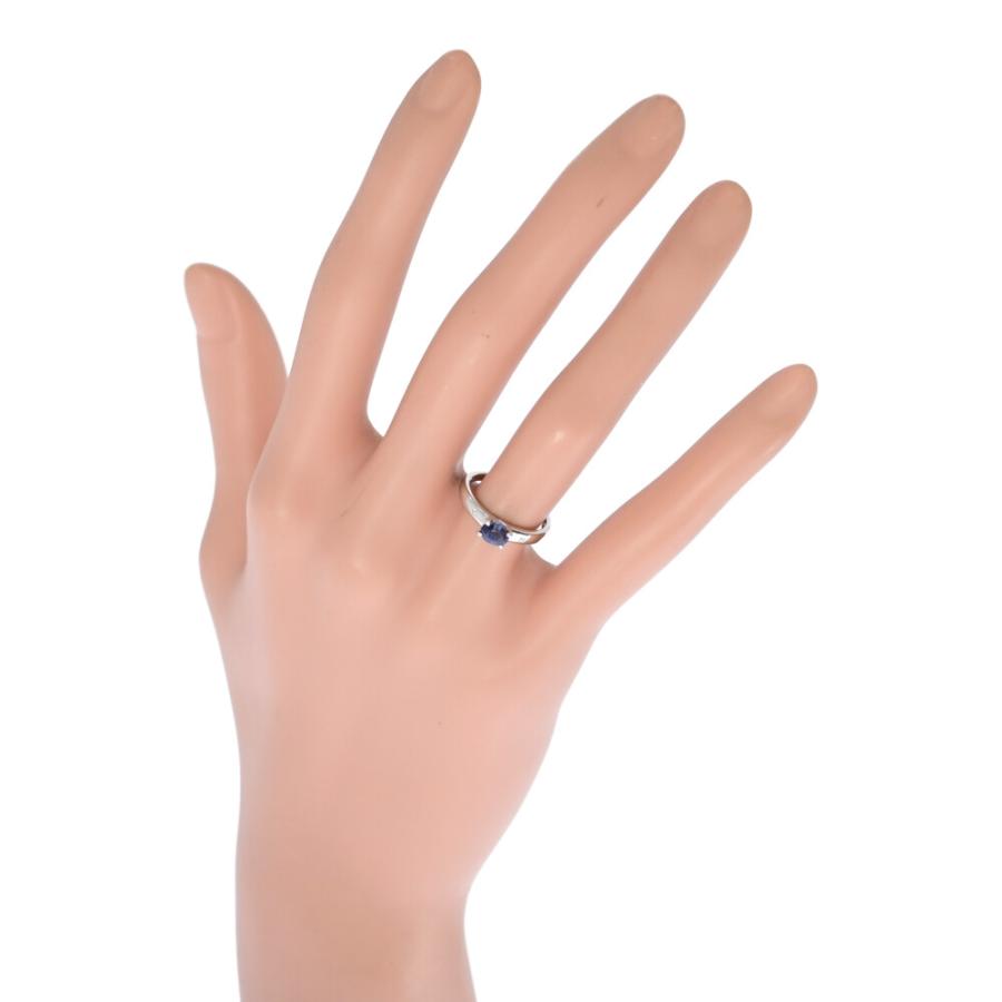 SA0.54ct/FD:0.01ct/ブルーサファイア・ダイヤモンドリング・指輪/K18WG/750-2.1g/8号/#48/ホワイトゴールド ...