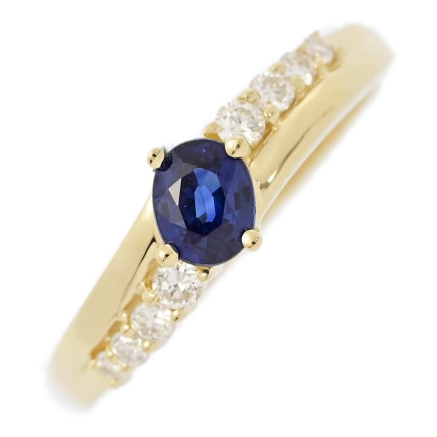 SA0.52ct/FD:0.19ct/サファイア・ダイヤモンド リング・指輪/K18YG/750-3.5g/14号/#54/イエローゴールド/プレゼント/記念日/h250527/557658 ...