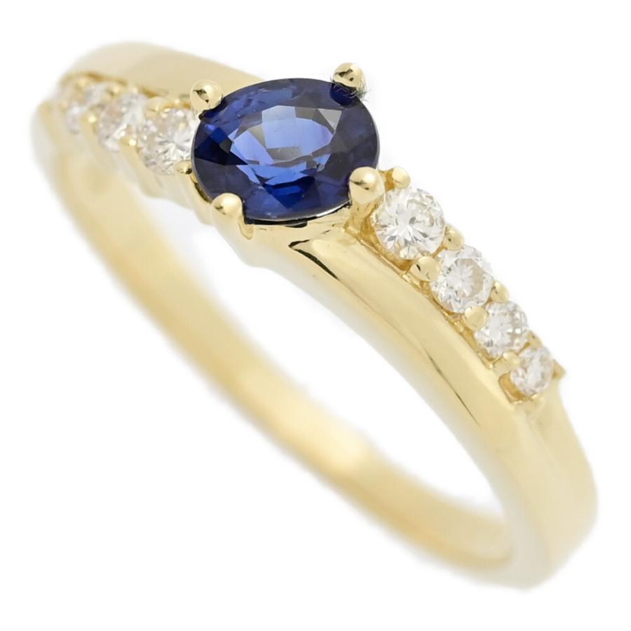 SA0.52ct/FD:0.19ct/サファイア・ダイヤモンド リング・指輪/K18YG/750-3.5g/14号/#54/イエローゴールド/プレゼント/記念日/h250527/557658 ...