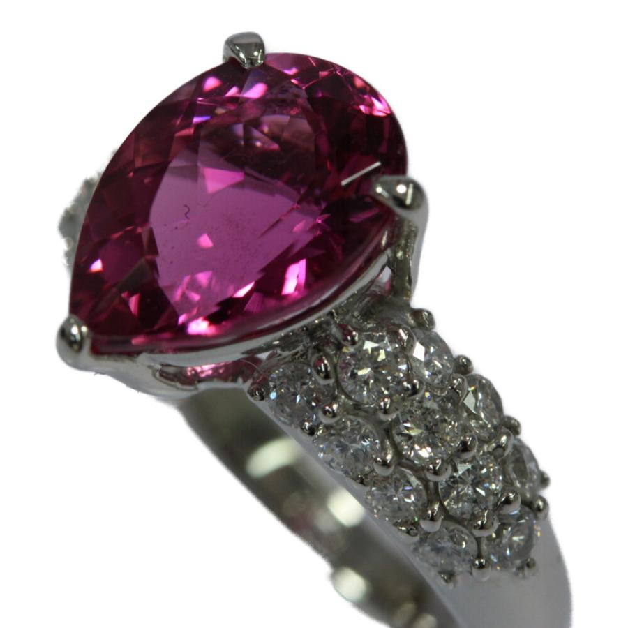 パヴェセッティング・トルマリン・ダイヤモンドリング・指輪/Pt900-7.6g/TM3.61ct/FD:0.81ct/12号/#52/プラチナカラー/ピンク /h230715/488953 ...