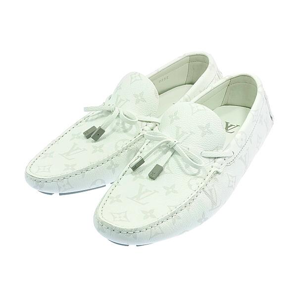 ルイヴィトン ドライバーライン モノグラム・ローファー 靴 モカシン/8/ホワイト/LOUIS VUITTON 翌日配送可/b240319 ...