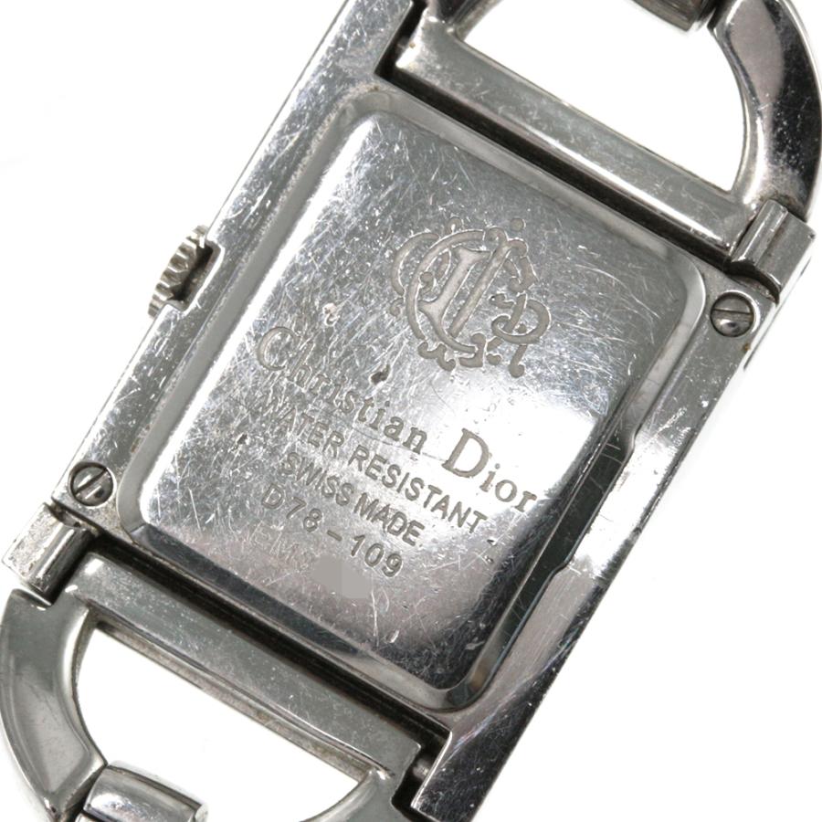クリスチャンディオール マリススクエア シェル クォーツ腕時計 替えベルト付/SS/stainless steal-49.0g/D78-109/Christian Dior/h220613 ...