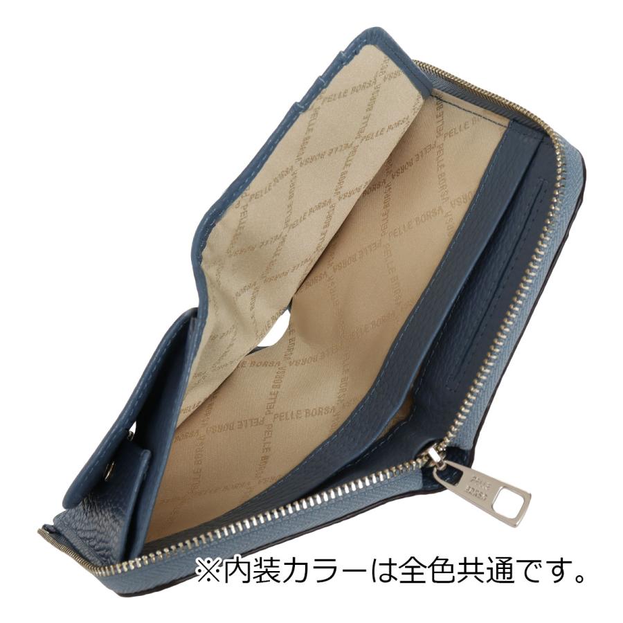 PELLE BORSA（ペレボルサ） 二つ折り財布 L字ファスナー 本革 コンフィー レディース 206705 PELLE BORSA ミニ ...