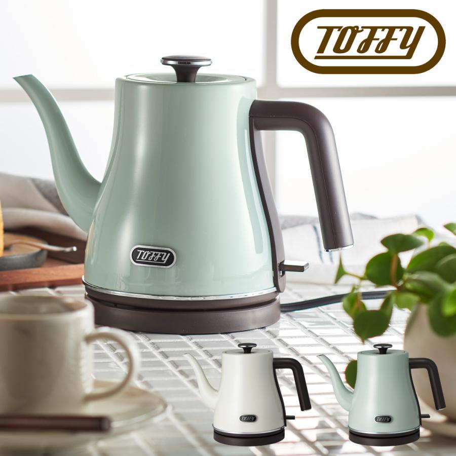 Toffy トフィー 電気ケトル 0.8L K-KT4 エレクトリックケトル 800ml 電気ポット コンパクト 一人暮らし キッチン家電 調理器具 シンプル レトロ 1年保証 : リチャード ...