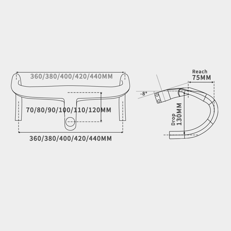 TOSEEKハンドル カーボンハンドル Di2 電動式変速 全内蔵式ワイヤー カーボン ステム一体式ドロップハンドル TR5500 高強度 ...