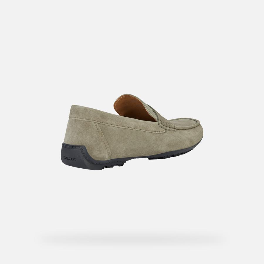 【メンズ】GEOX / ジェオックス U35CFB Kosmopolis+Grip Loafers C3016 ローファー Verde Salvia SUEDE BEIGE スエードベージュ ...