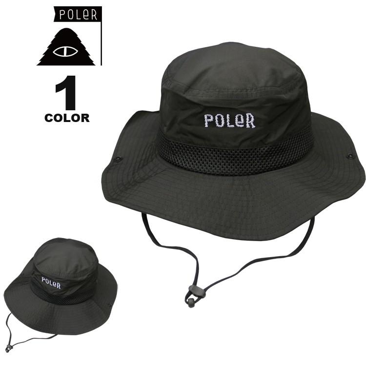 【期間限定ポイント＋15％】ポーラー キャップ 帽子 POLeR FURRY FONT 2WAY DRAWCOAD LONG BRIM HAT ハット メンズ レディース ブラック 黒 ...