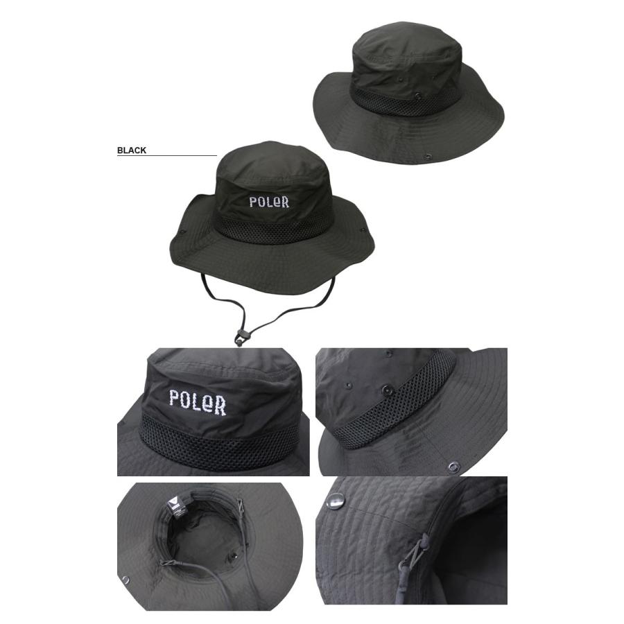 【期間限定ポイント＋15％】ポーラー キャップ 帽子 POLeR FURRY FONT 2WAY DRAWCOAD LONG BRIM HAT ハット メンズ レディース ブラック 黒 ...