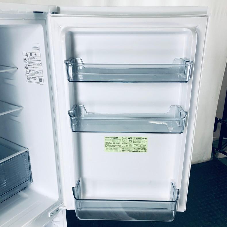 中古 シャープ SHARP 冷蔵庫 一人暮らし 2022年製 2ドア 179L ホワイト ファン式 両方開き SJ-D18H-W ...