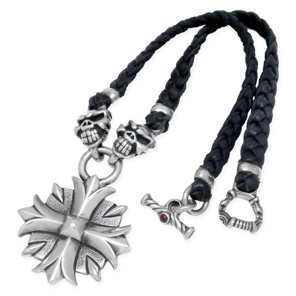 Travis Walker トラヴィスワーカー TRAVIS WALKER ネックレス ラージヴァラークロスw/2スピードw/レザーブレイド ...