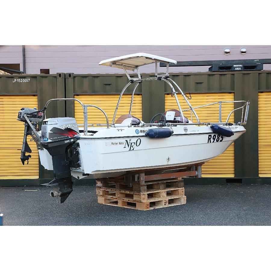 実働品 マリンモーター Marine Motor NEO450 トーハツ TOHATSU 50馬力 3.5馬力 5人乗り 直接引取限定 名古屋 ...