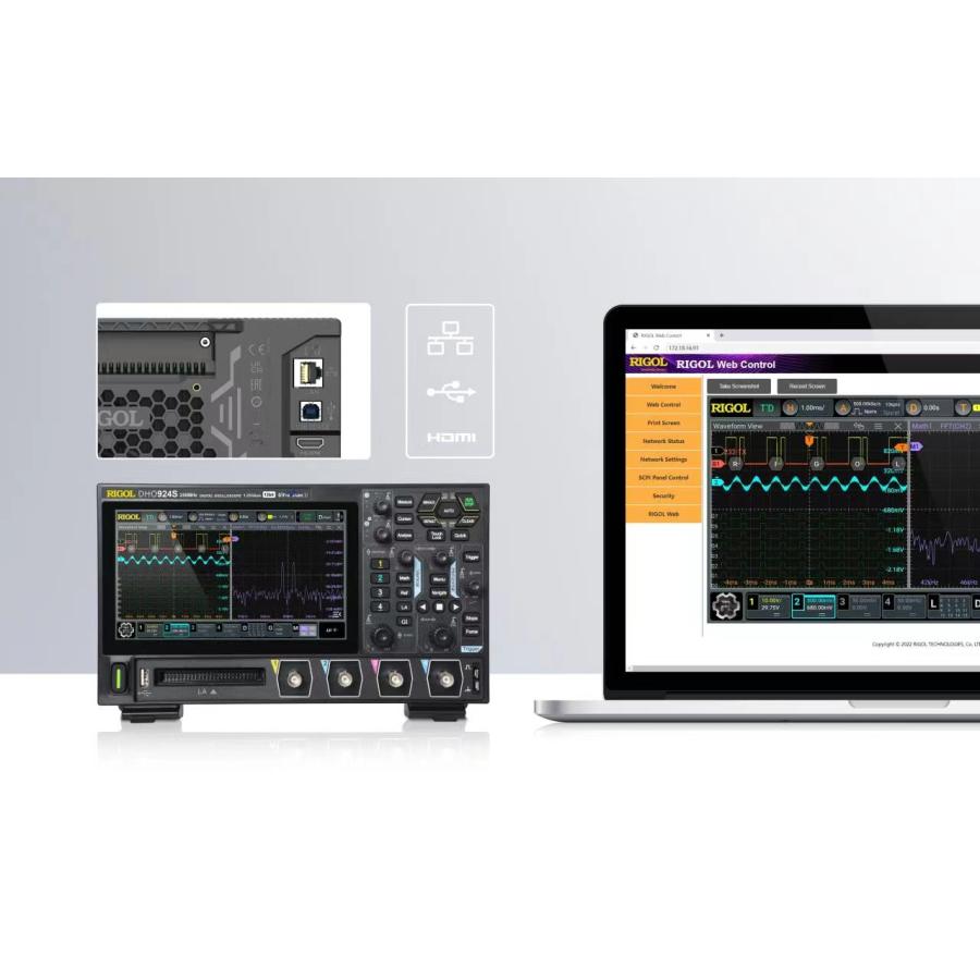RIGOL 12bit デジタル・オシロスコープ DHO924S 250MHz+12bit+1.25Gsa/s+1000,000wfms/s+ ...