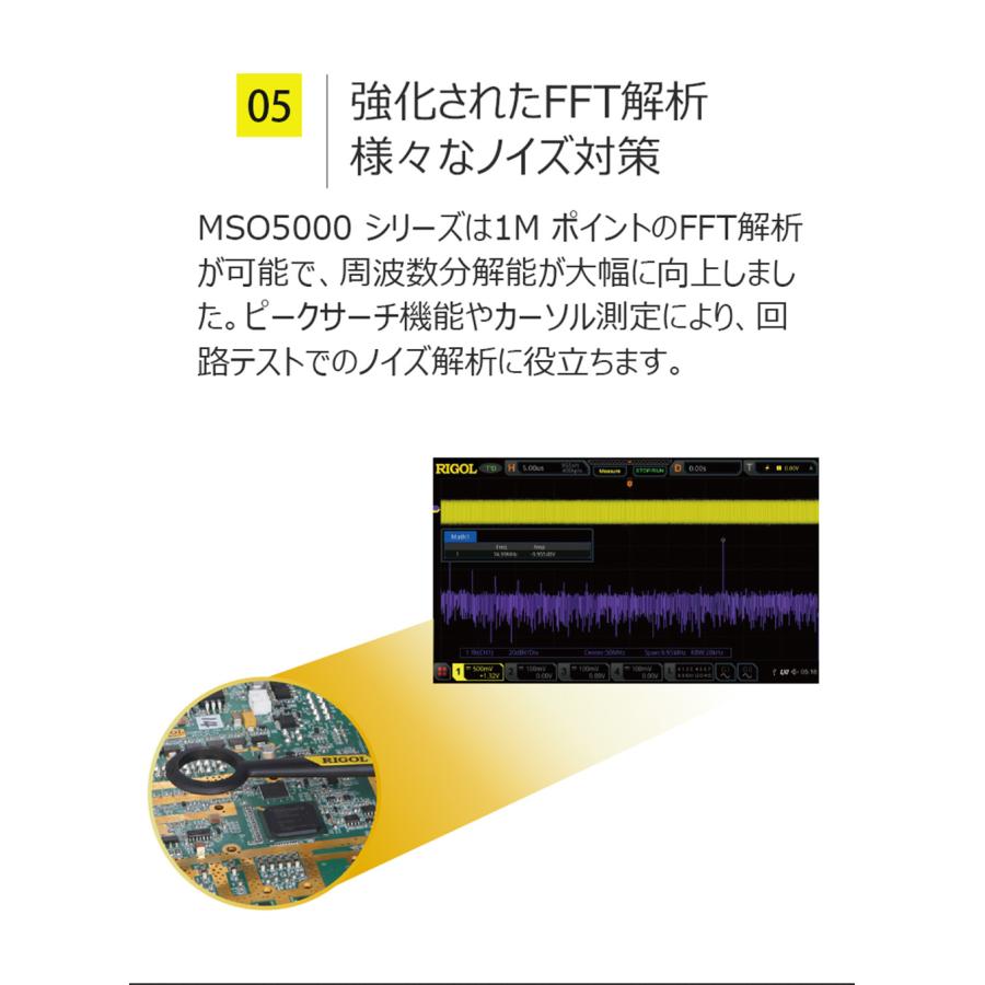 RIGOL MSO5104 デジタル・オシロスコープ 100MHz+4ch+50Mポイントレコード長＋500000wfms/s＋8GSa/s ...
