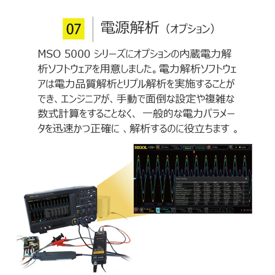 RIGOL MSO5104 デジタル・オシロスコープ 100MHz+4ch+50Mポイントレコード長＋500000wfms/s＋8GSa/s ...
