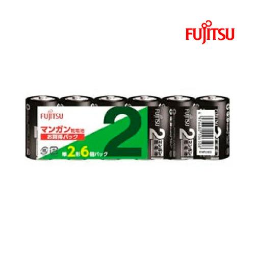 富士通 マンガン乾電池 単2形 6本 R14PU 6S マンガン電池 6本パック お得パック お買い得 fujitsu FDK : アールアイ ...