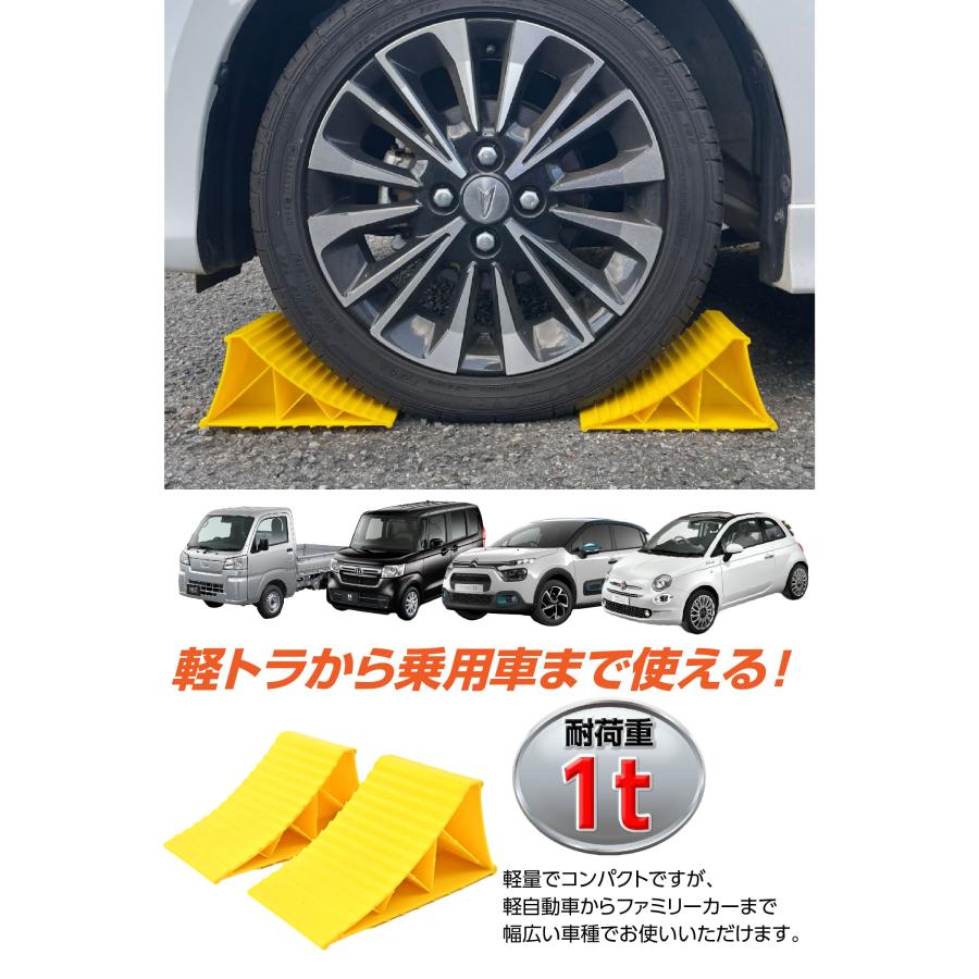 【自動車整備士推奨】タイヤストッパー 車輪止め 輪留め 2個セット スロープ タイヤスロープ 整備用スロープ ジャッキアップ補助 カーランプ 縦219*横123*高106m :tol-033 ...