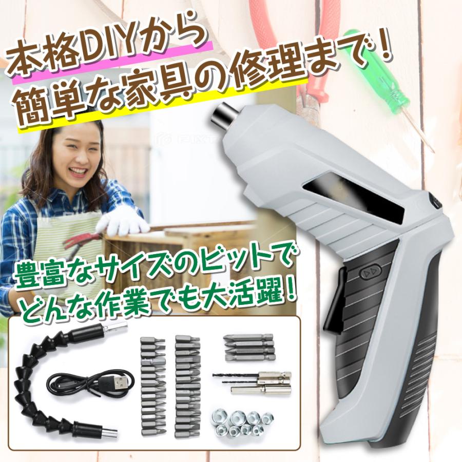 電動ドライバー 47点セット 電動ドリル 充電式 小型 ミニ LEDライト付き 電動工具 充電式ペンドライバドリル 精密ドライバー 電動工具 3.6v 47Pセット : tol-143-pr ...