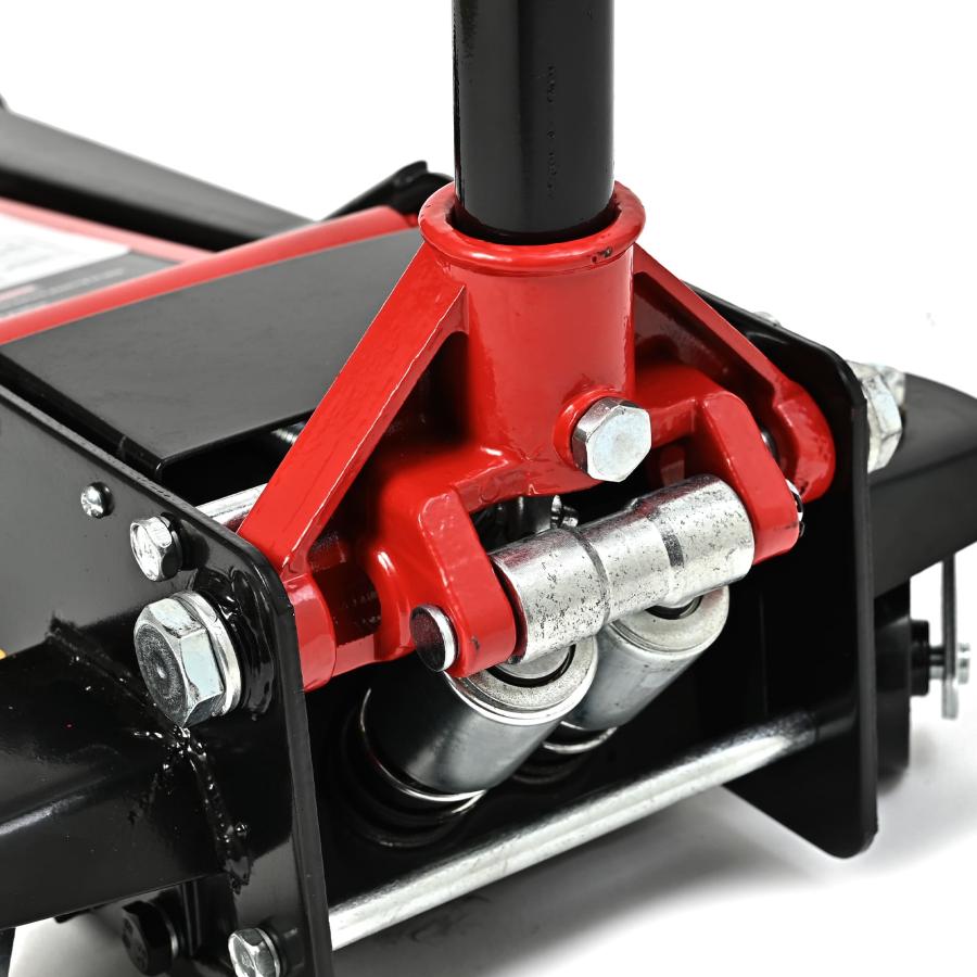 油圧ジャッキ 3t ローダウン車対応 75mm〜500mm デュアルポンプ式 保護用ゴムパッド付 長尺ハンドル キャスター付き 低床 フロアジャッキ ジャッキ ローダンウン :tol-583 ...