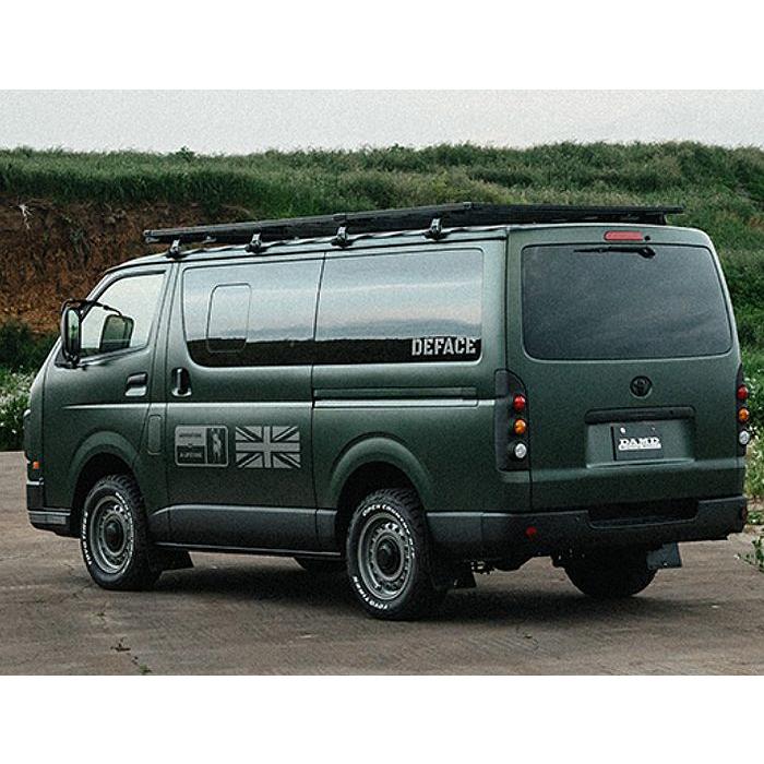 6型以降(2020年5月以降)200系ハイエース 2/4WD DAMDダムドクラシックテールランプ左右SET(マットブラック仕上)※ リフレクター付属 (純正リアバンパーに装着) : リム ...