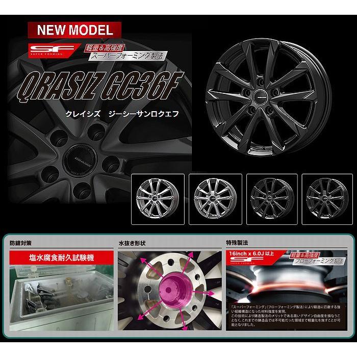 QRASIZ-GC36F 18インチクレイシズ ジーシーサンロクエフ(GC36F)アルミホイール[18インチ/5穴/PCD114.3/ハブ径73φ] 1本※サイズ及びカラー選択必要※代引不可 ...
