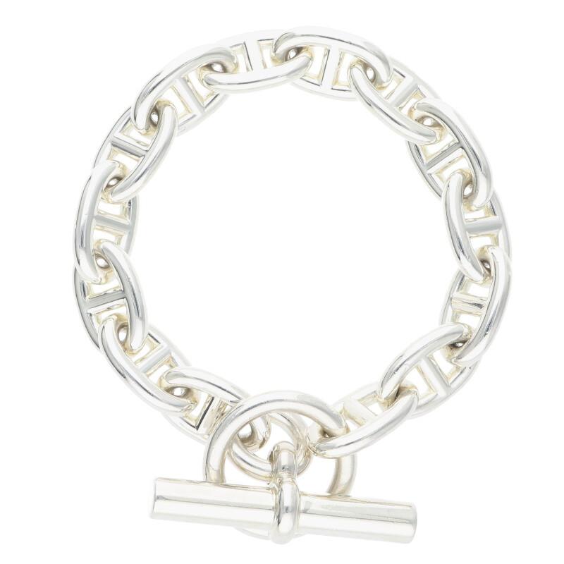 HERMES エルメス サイズ:14LINK Chaine d'Ancre MM シェーヌダンクルMMシルバーブレスレット 中古 GZ14 ...