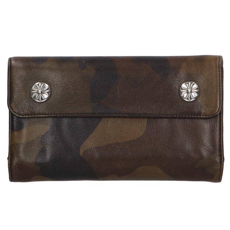 CHROME HEARTS クロムハーツ WAVE CROSS BALL ウェーブ クロスボールボタンレザーウォレット財布 中古 SS07 : RINKAN - 通販 - Yahoo!ショッピング